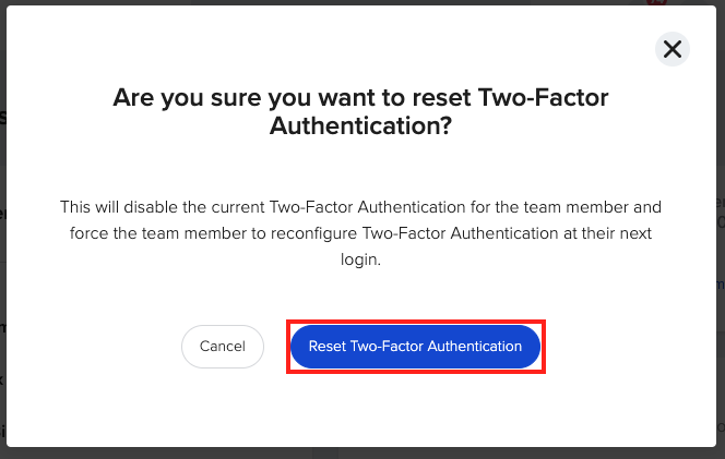 How do I reset Two-Factor Authentication for one of my employees as a Full Access Admin?